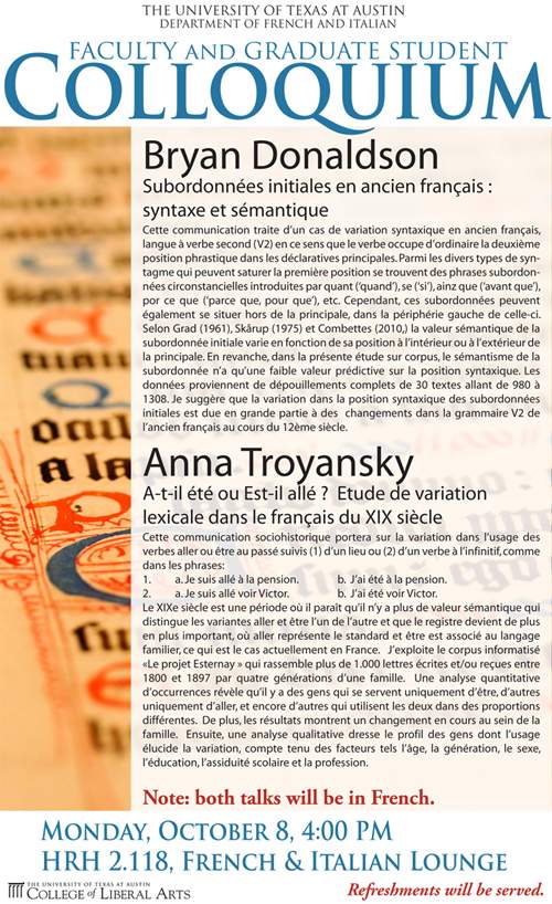 Faculty and Graduate Student Colloquium>