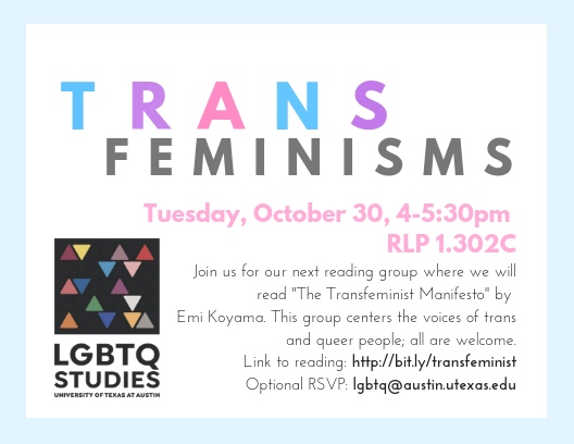 October Transgender Feminisms Reading Group>