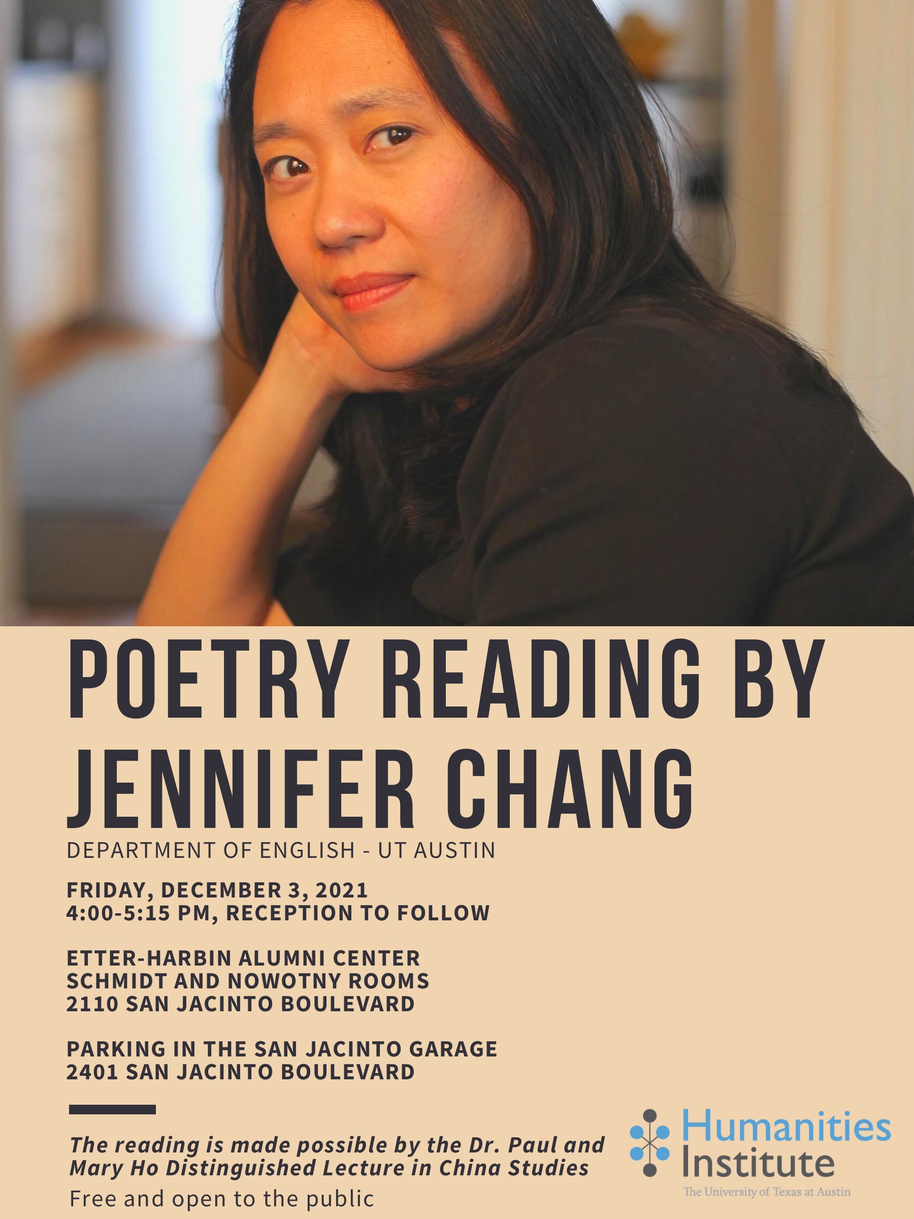 Poetry reading with Jennifer Chang>