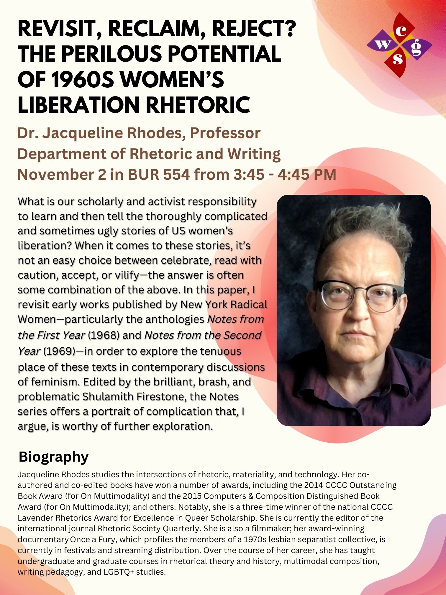 Faculty Development Program: Professor Jacqueline Rhodes, "Revisit ...