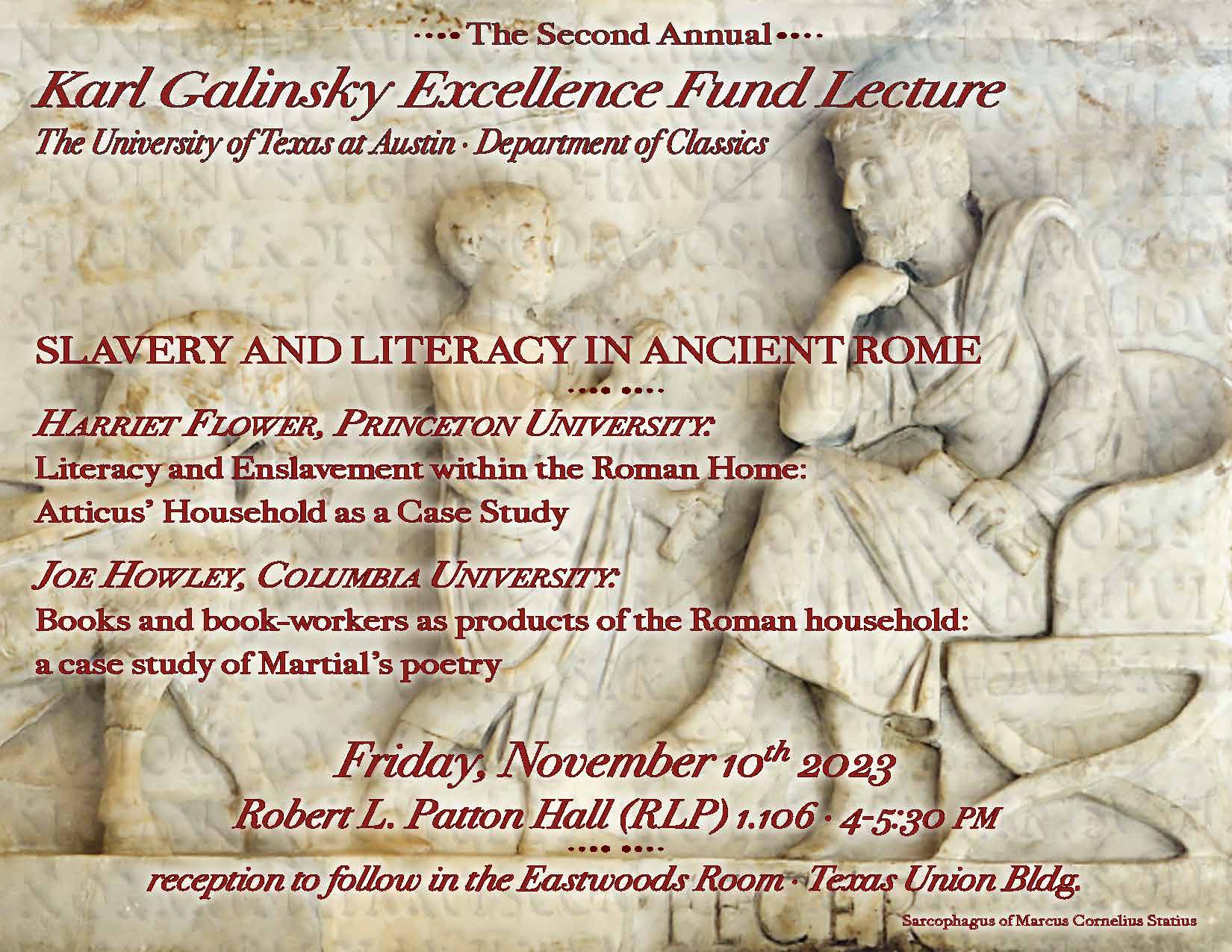 2nd Annual Karl Galinsky Lecture featuring Harriet Flower (Princeton ...
