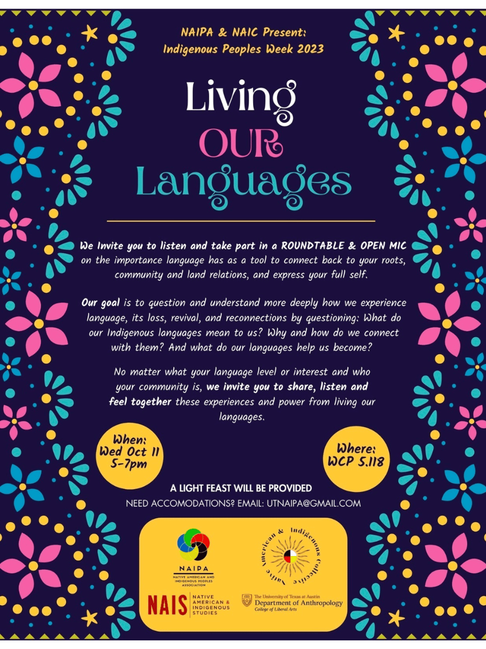 Indigenous Peoples Week 2023: "Living Our Languages: Roundtable and ...