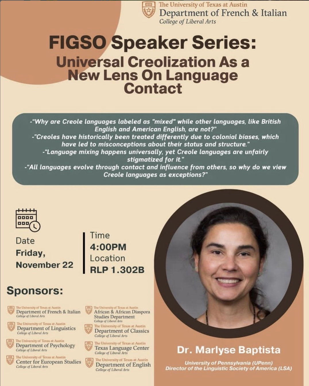 FIGSO Speaker Series: Universal Creolization As a New Lens on Language Contact>