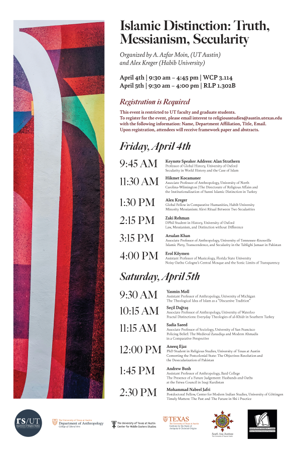 Islamic Distinction: Truth, Messianism, Secularity (Conference: April ...