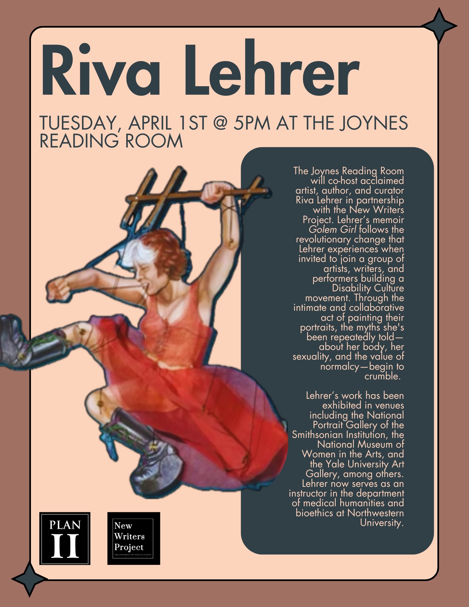 Riva Lehrer reading at The Joynes Reading Room>