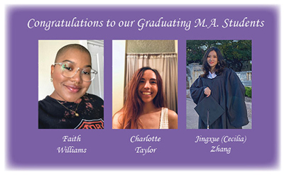 Congratulations to our 2020 Graduating M.A. Students>