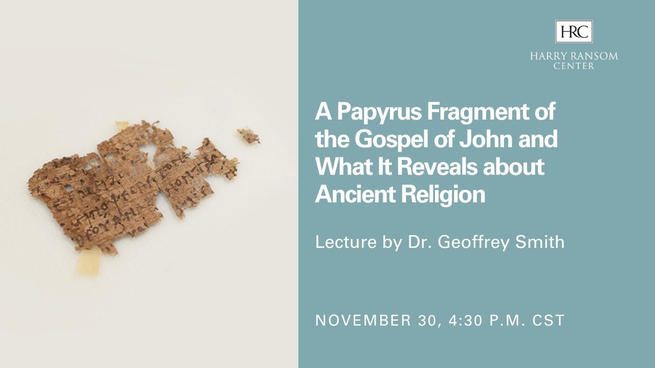 Dr. Geoffrey Smith Unveils New Harry Ransom Center Acquisition: The ...