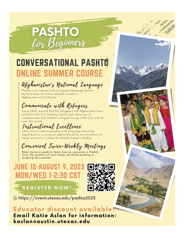 Register for our new virtual Pashto for Beginners course this summer!>
