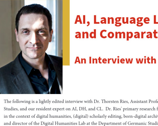 An interview with Thorsten Ries on "AI, Language Learning, and ...