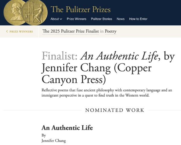 Jennifer Chang is a Finalist for Pulitzer Prize in Poetry>