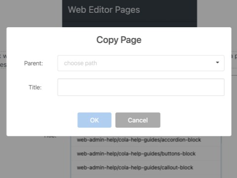 Copying a Page | COLA Web Admin Help | Liberal Arts | UT - Austin